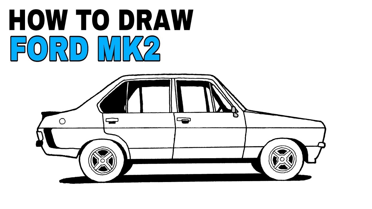 How to Draw a Ford MK2 Race Car - Easy to Follow - YouTube