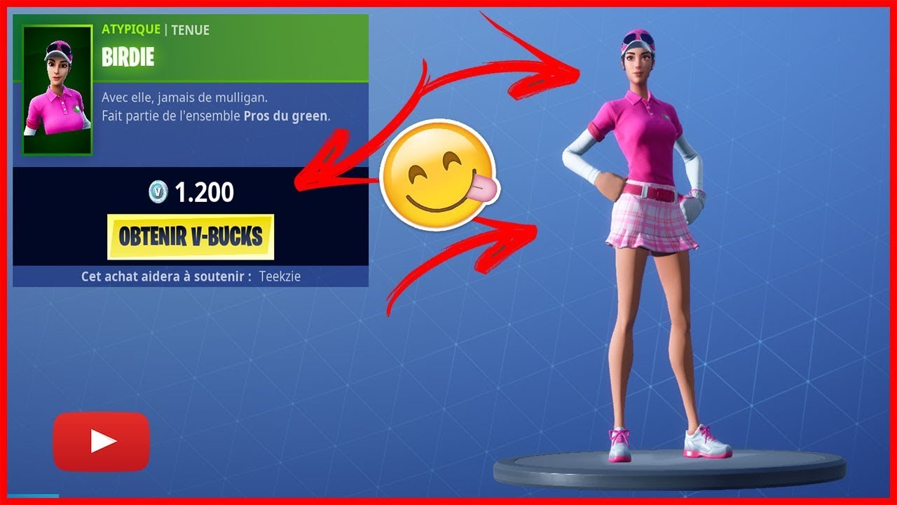 🌹[FORTNITE SKIN] NOUVEAU SKIN : BIRDIE + PIOCHE 🌹 - YouTube