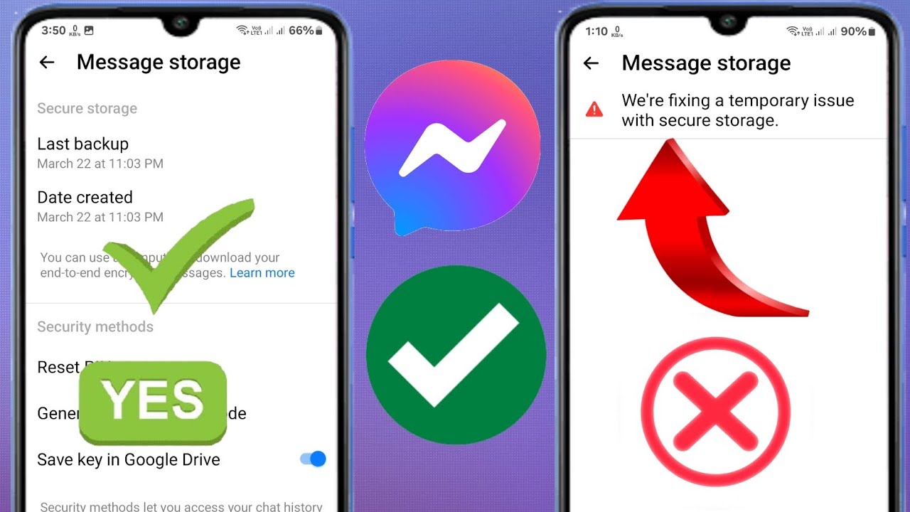 We're fixing a temporary issue with secure storage On Messenger ...