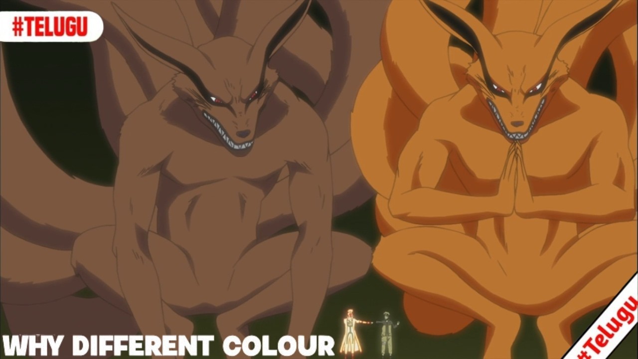 Why Naruto's and Minato's Kurama colour different Explained in telugu ...