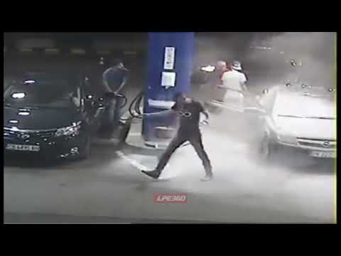 Smoking driver gets instant karma at gas pump
