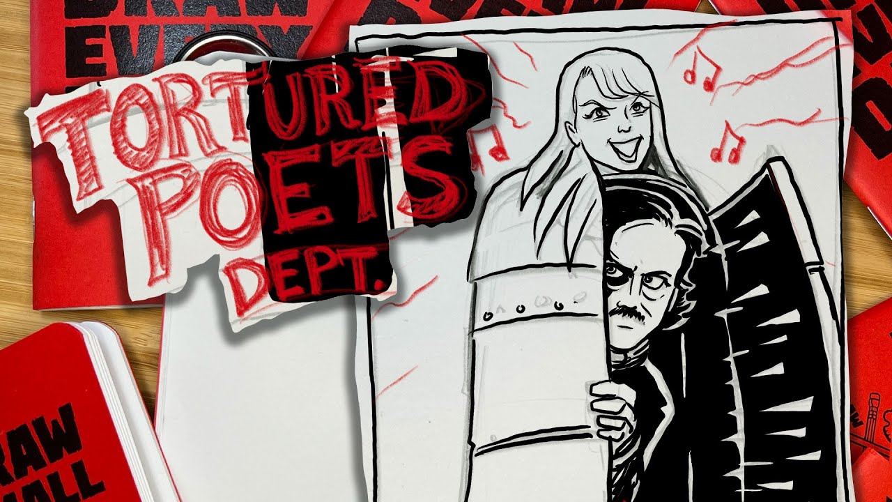 Drawing Taylor Swift, Tortured Poets Department Event Poster - YouTube