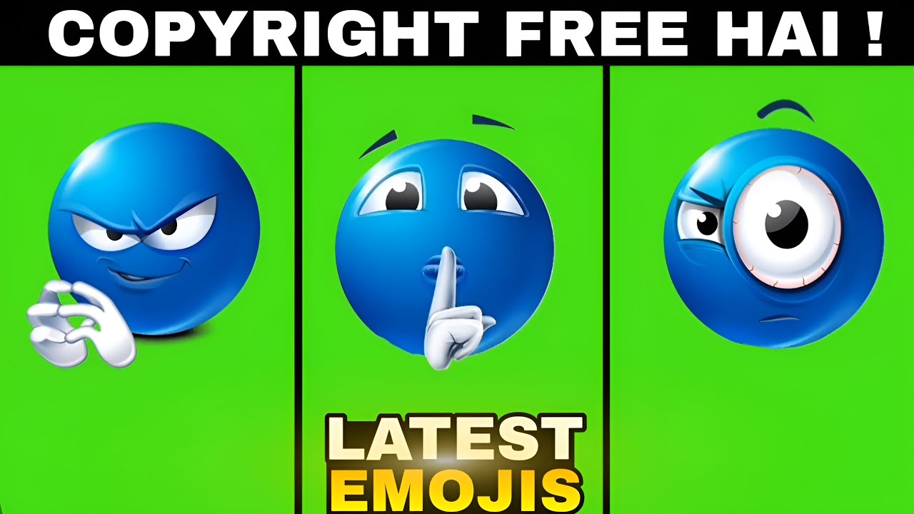 Green screen three blue emojis template | Navi TV - YouTube