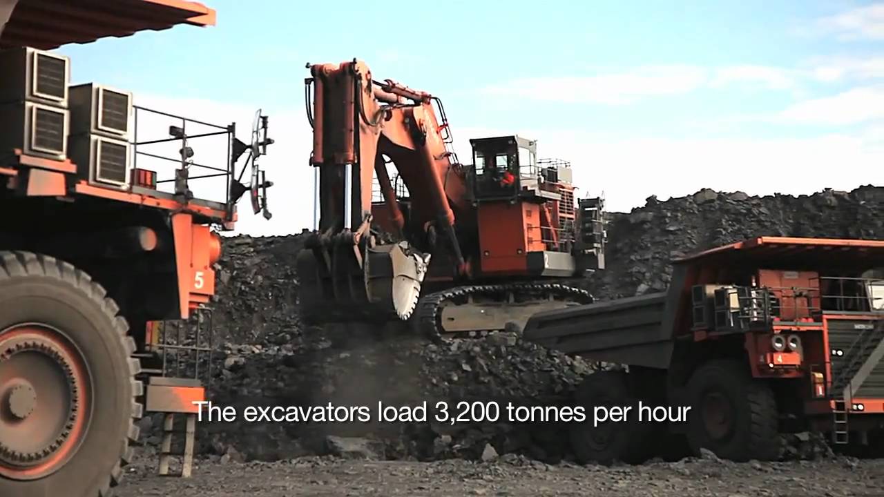 Hitachi EX3600-6BE excavator & EH3500ACII dump truck, Talvivaara ...