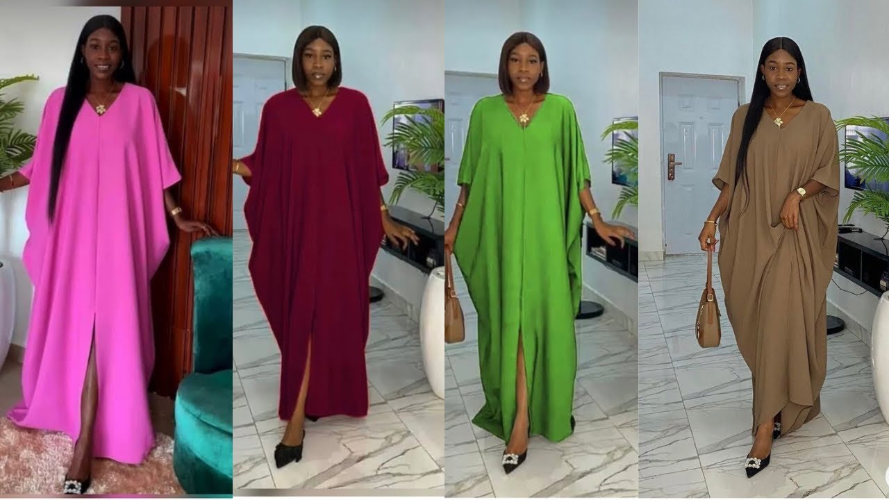 How To Sew Mini Cowl Bubu Gown With Front Slit //DIY//Kaftan//Agbada ...