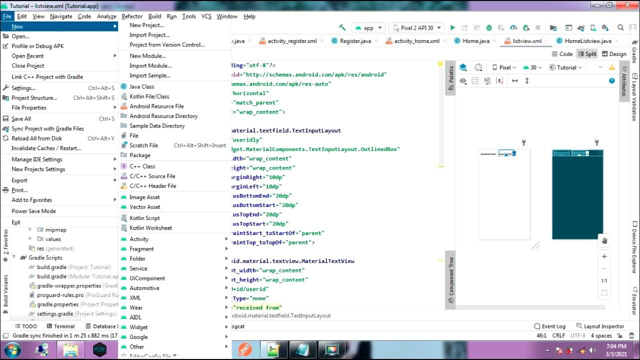 Android Studio Php Home Listview with xampp database part 3 2021 - YouTube