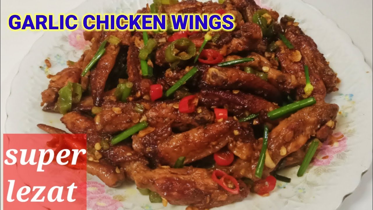 HOW TO MAKE GARLIC CHICKEN WINGS‼️sayap ayam dimasak begini ternyata ...