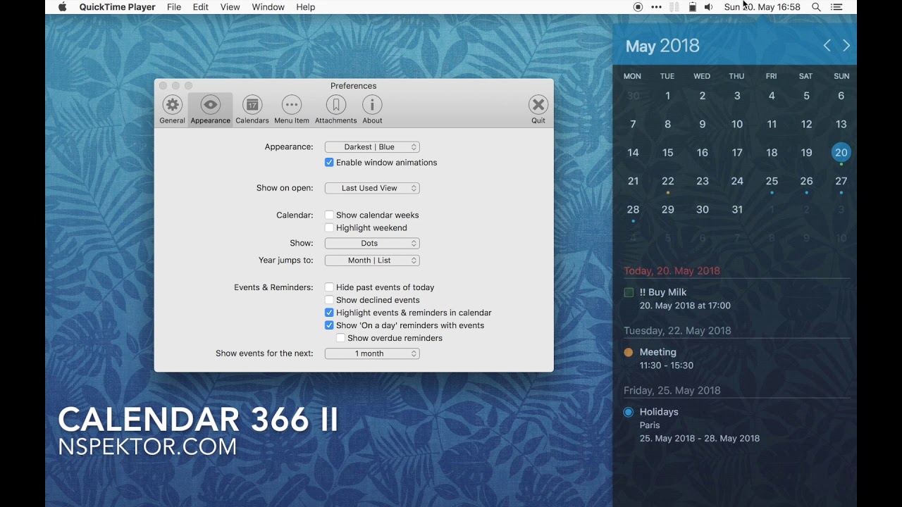 Calendar 366 II - Themes And Appearance - YouTube