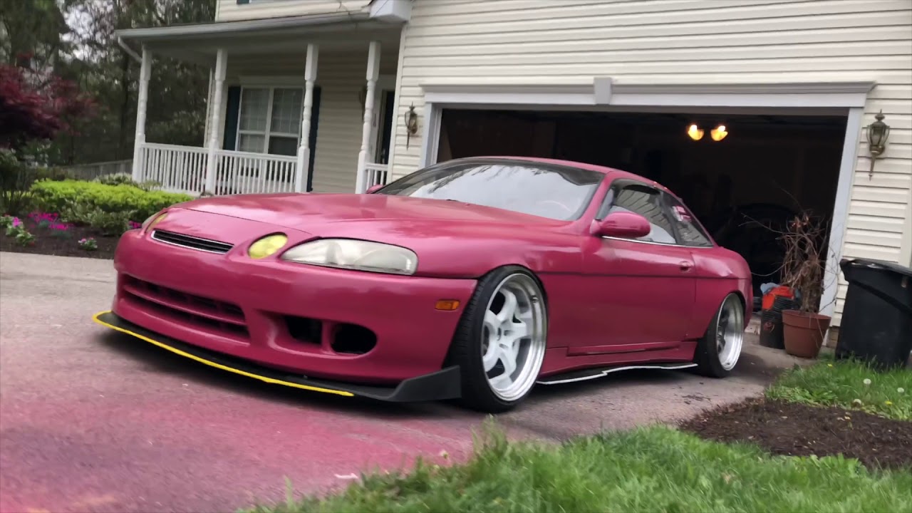 Lexus SC400 Red paint job and Windshield Banner Install - YouTube