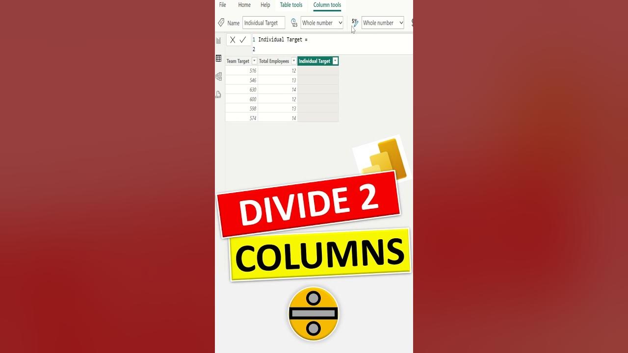 Power BI - Divide 2 Columns | Power BI Tutorial For Beginners | #Shorts #powerbi - YouTube