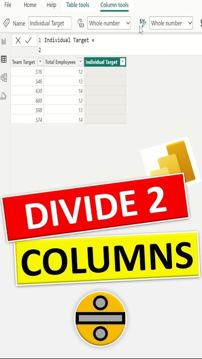 Power BI - Divide 2 Columns | Power BI Tutorial For Beginners | #Shorts #powerbi - YouTube