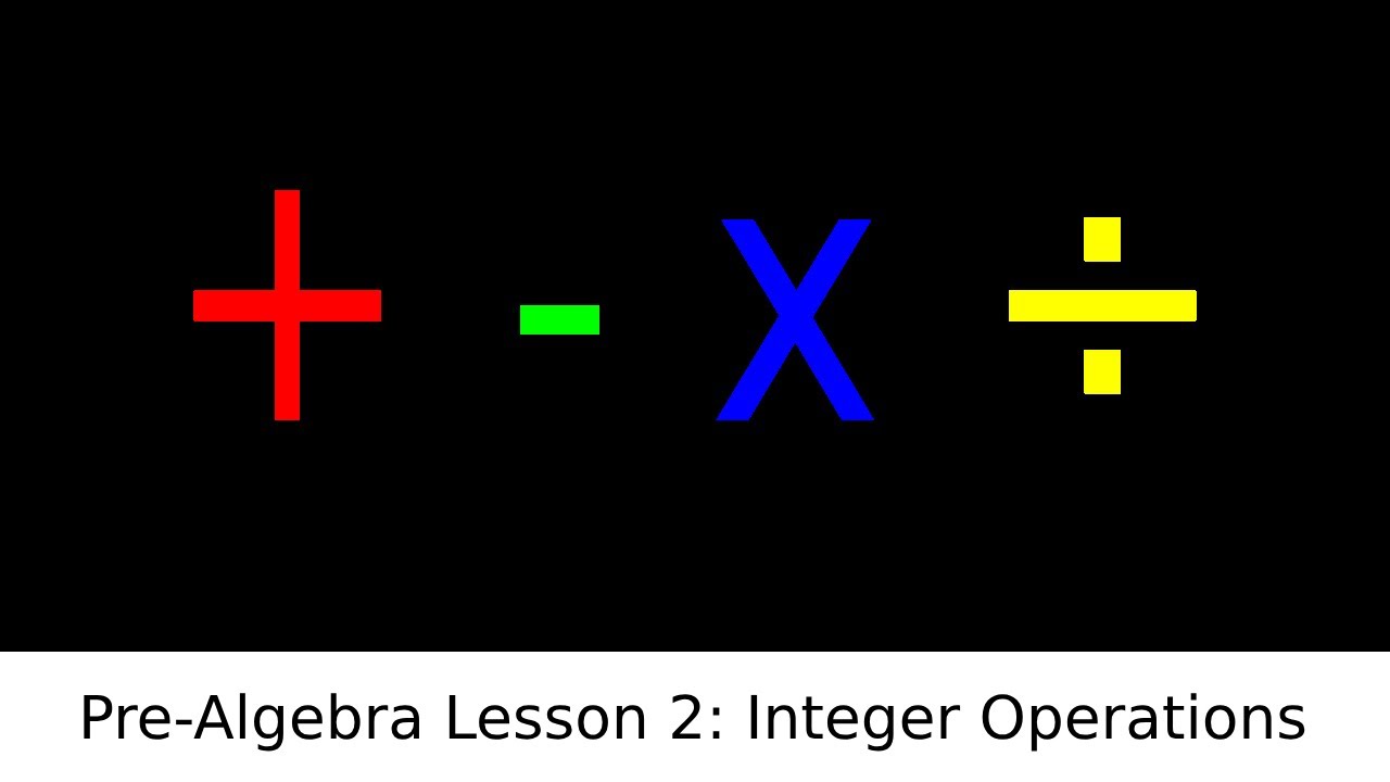 Pre-Algebra Lesson 2- Integer Operations - YouTube