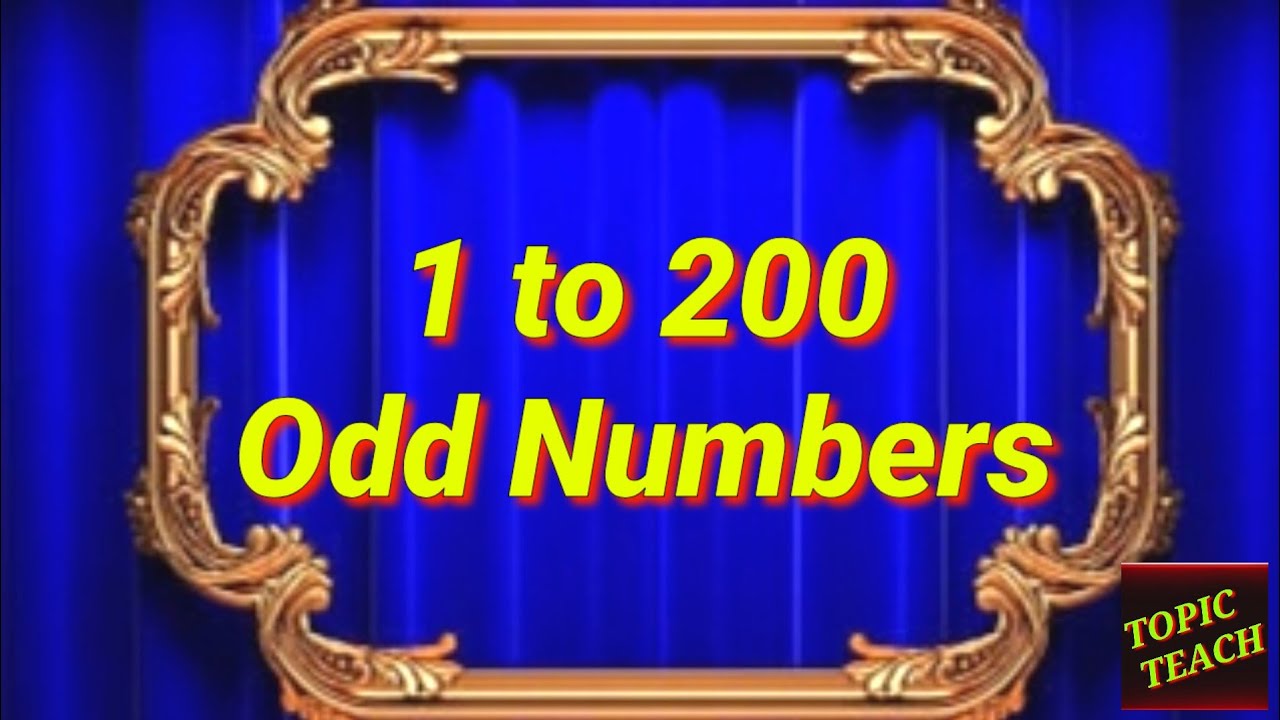 odd Numbers 1to200 | odd Numbers Between 1to200 | List of odd Numbers ...