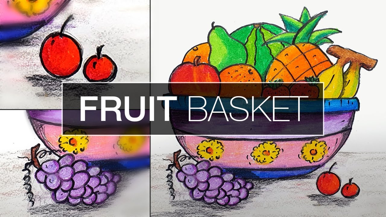 fruit basket|| how to draw a fruit basket - YouTube