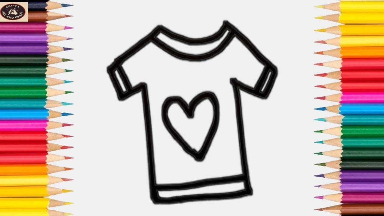 How To Draw T Shirt👕|| Kids Easy T Shirt drawing colouring|| Step by ...