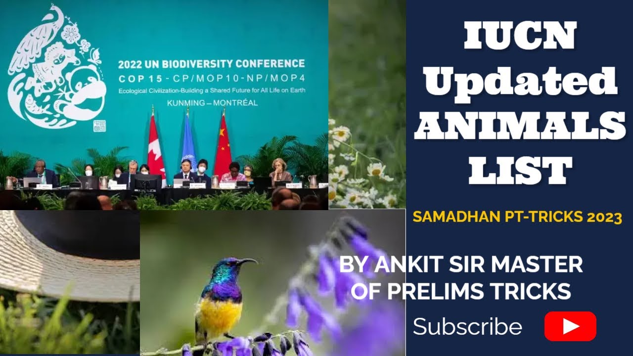 IUCN UPDATED ANIMALS LIST FOR UPSC EXAM | COP15 CANADA CBD #environment ...