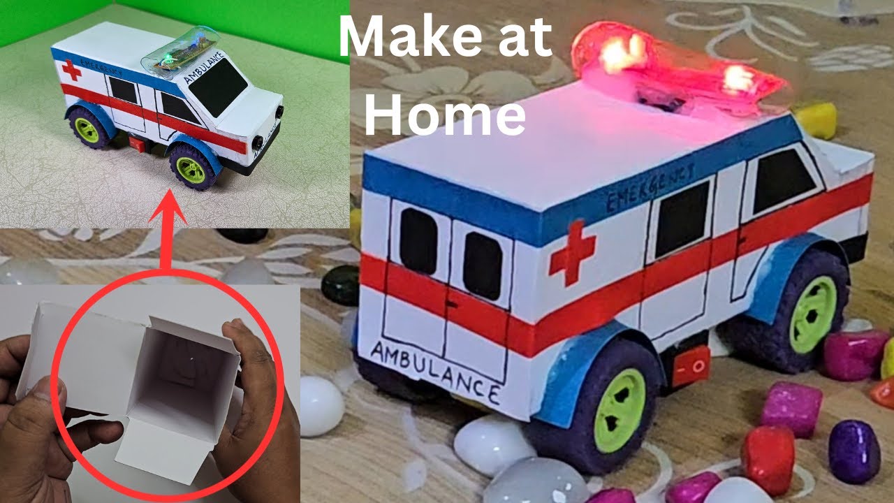 How to make Ambulance from Paper Box / Carton || Mini Ambulance || RC ...