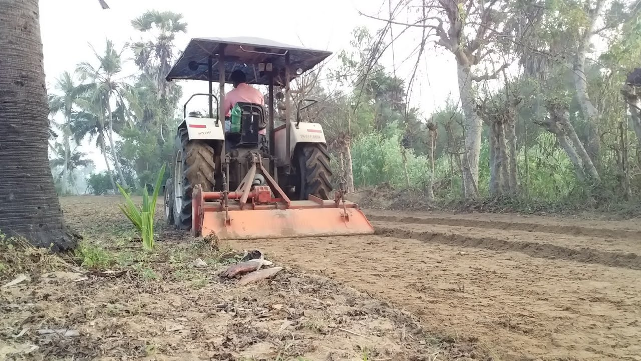 swaraj tractor rotator in groundnut land - YouTube