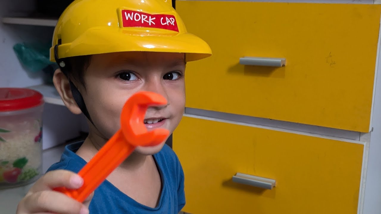 fun with tools set !! save your baby from mobile - YouTube