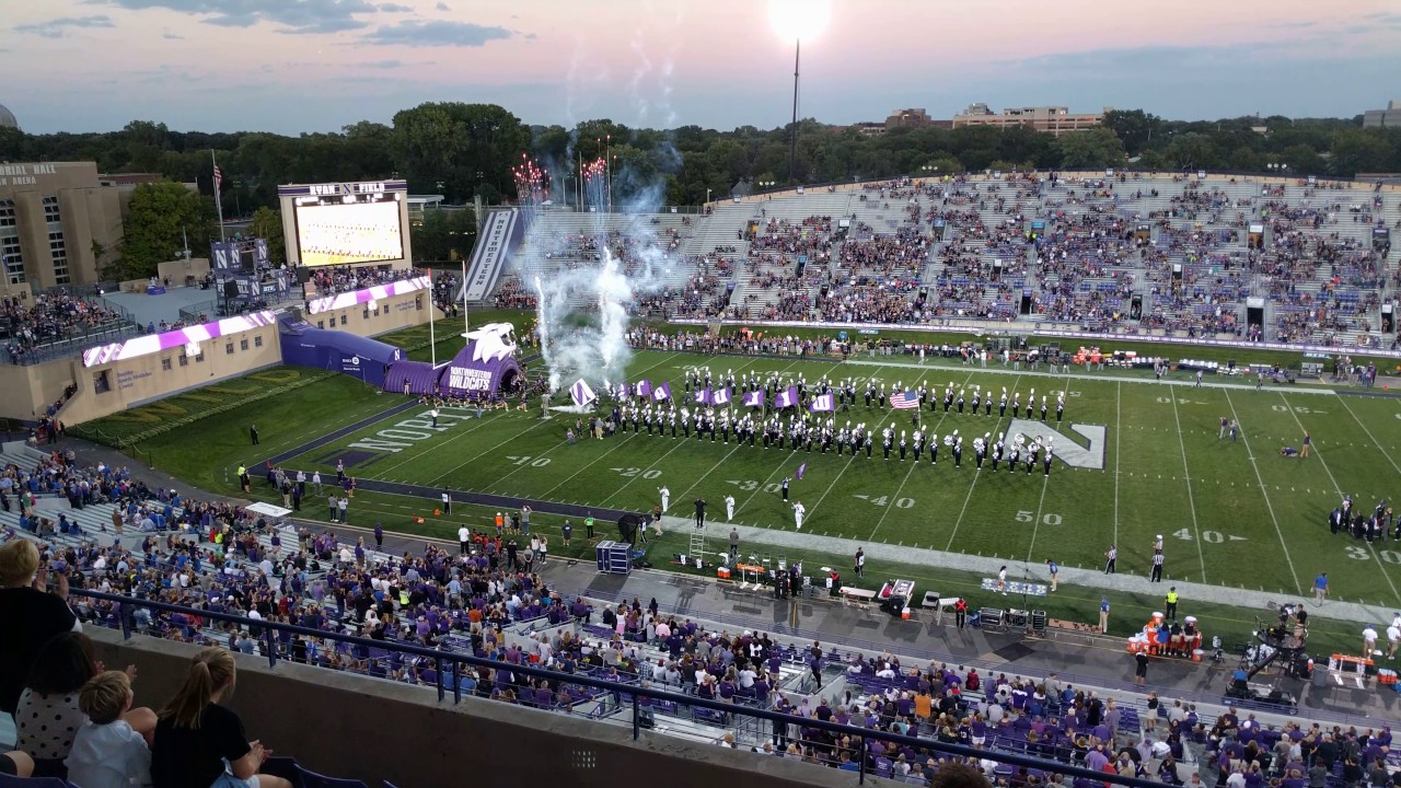 Wildcats enter, Ryan Field, Evanston, IL, 2016-09-17 - YouTube