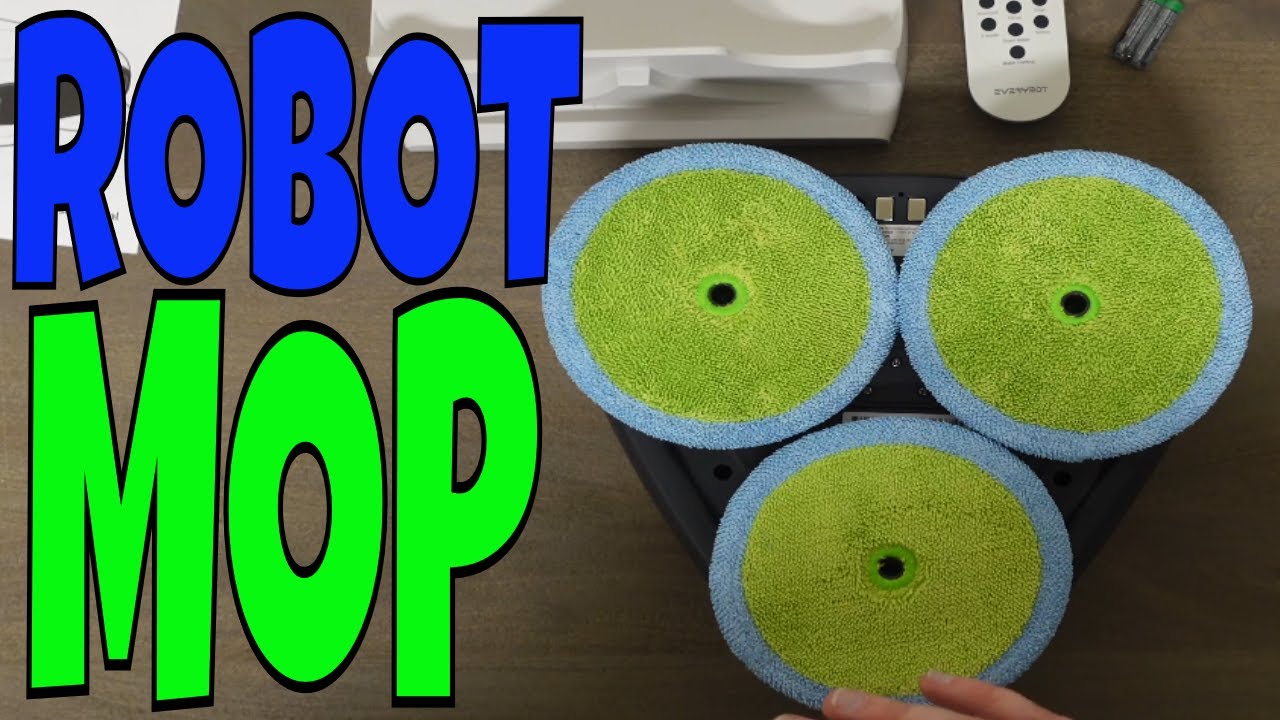 NEW - Robot MOP w/ TRIPLE Spinning PADS - EveryBot THREE SPIN Mopping - Better than Samsung ...