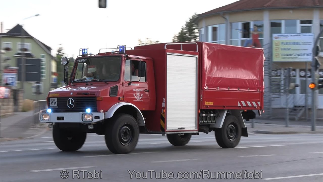 German Fire Dept. Hose Truck responding - Dippoldiswalde volunteer fire ...