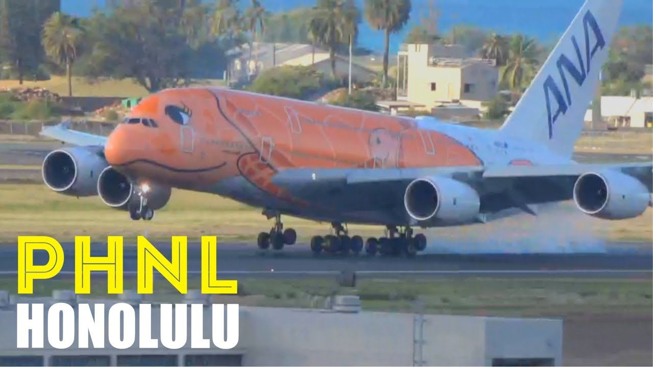 Honolulu Plane Spotting: A380, B747, A330, B777, F-22 - YouTube