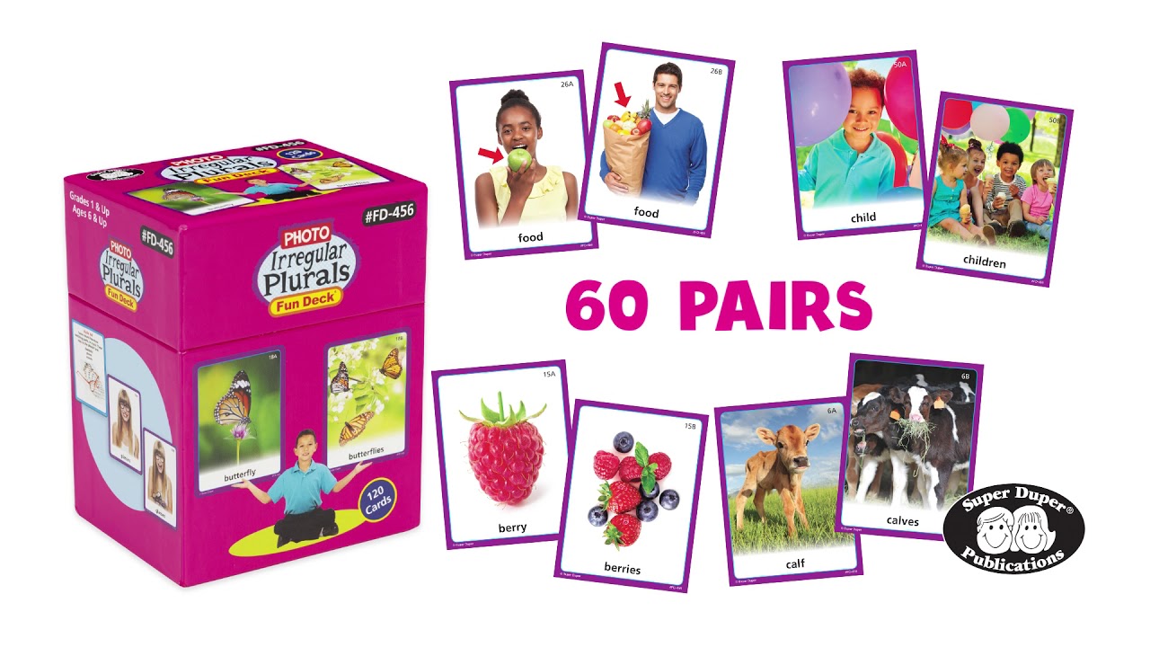 Photo Irregular Plurals Fun Deck Show Me How video from Super Duper Publications - YouTube