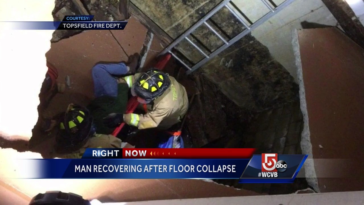 Man recovering after floor collapse - YouTube