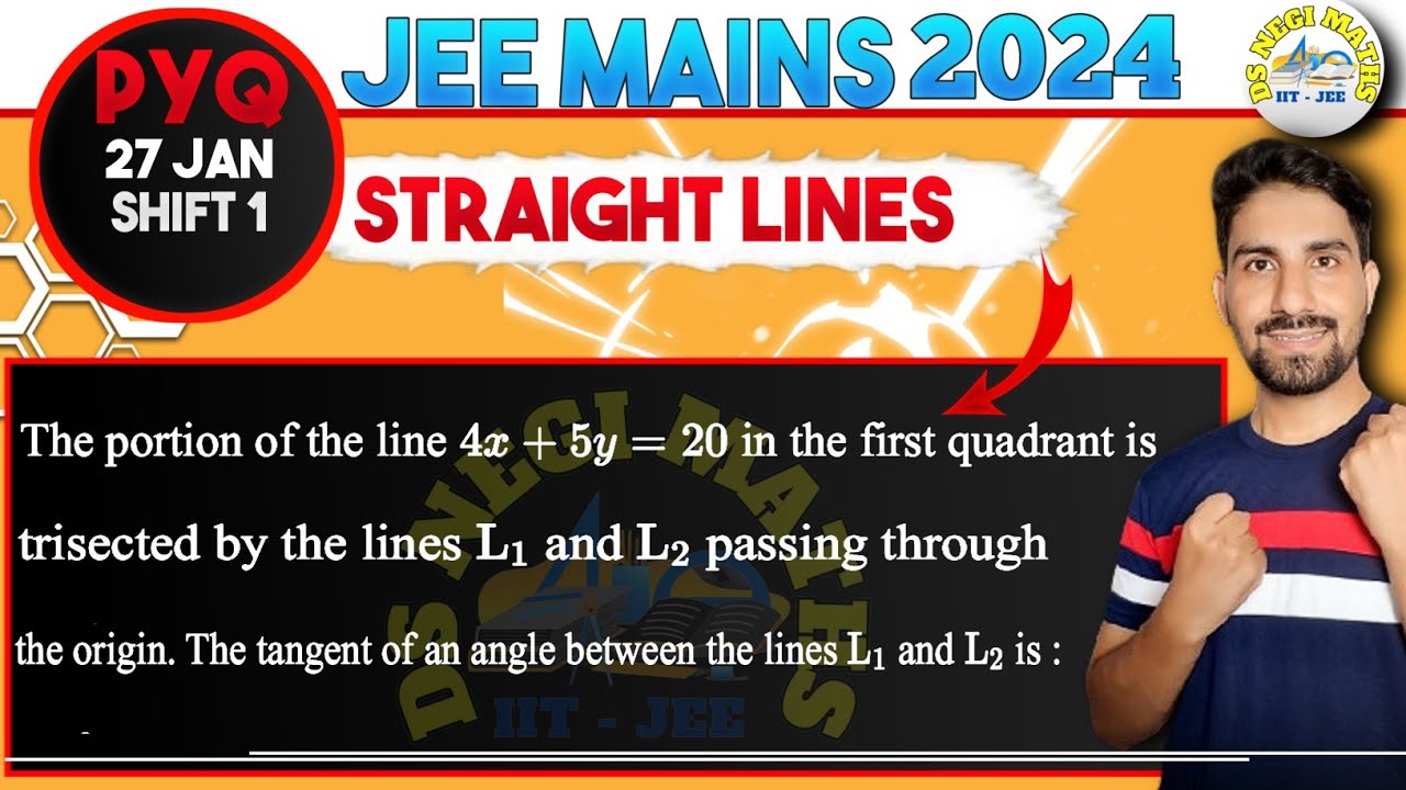 The portion of the line 4x+5y=20 in the first quadrant is trisected by ...