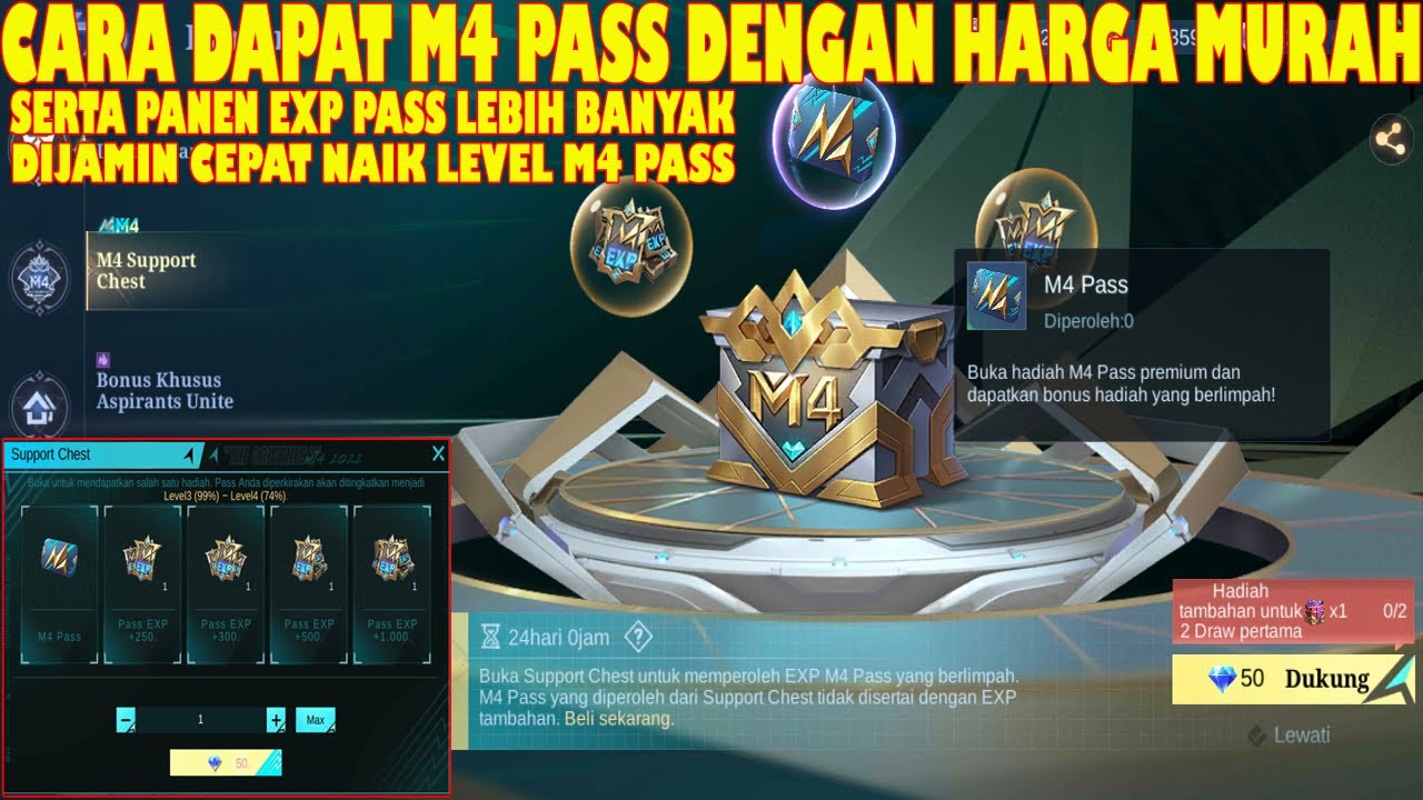 BEGINI CARA DAPAT M4 PASS CUMA 50 DIAMOND MOBILE LEGEND - YouTube