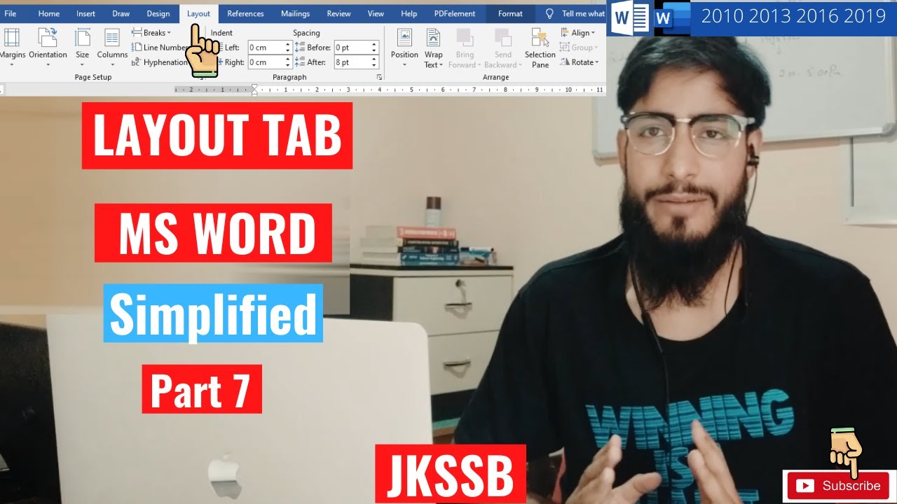 How to use Layout tab | Basics of MS word | office 2019 Step by step ...
