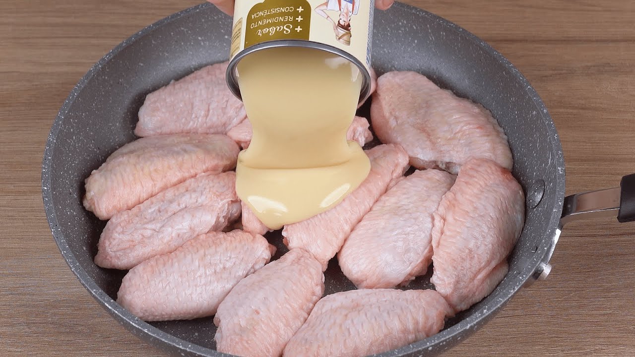 Combine chicken wings and condensed milk, the result will surprise you ...
