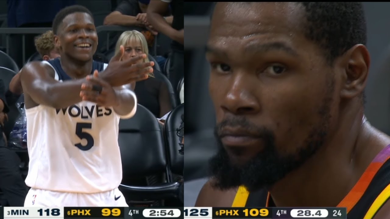 ANTHONY EDWARDS TAUNTS SUNS! WITH CELLY! & KD'S REACTION SAYS IT ALL ...