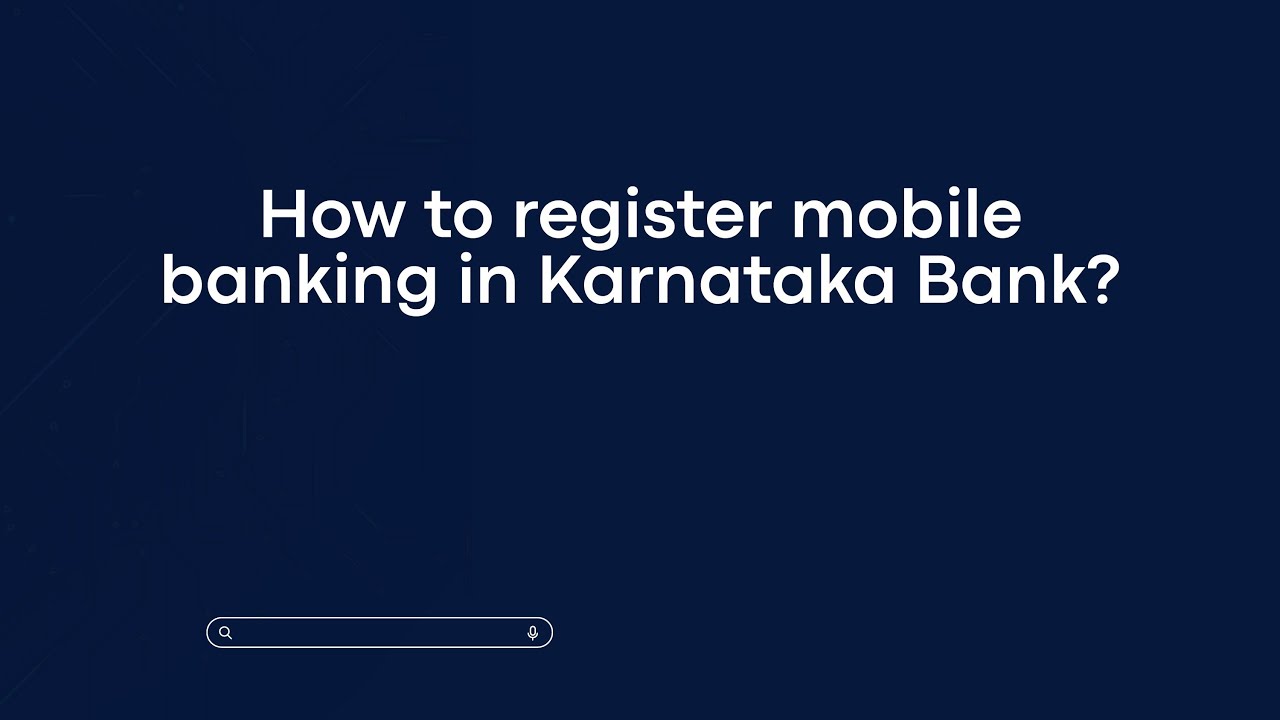 How to register mobile banking in Karnataka Bank? - YouTube