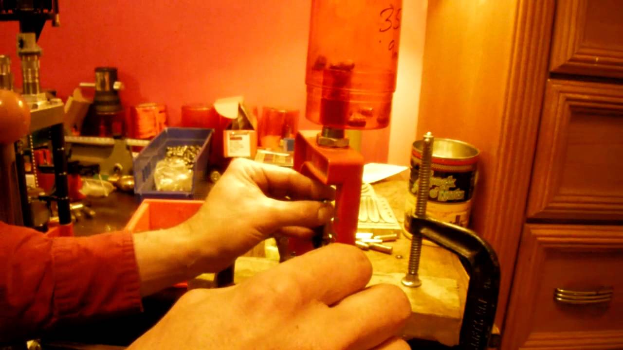 Re-sizing cast bullets with a Lee sizer die - YouTube