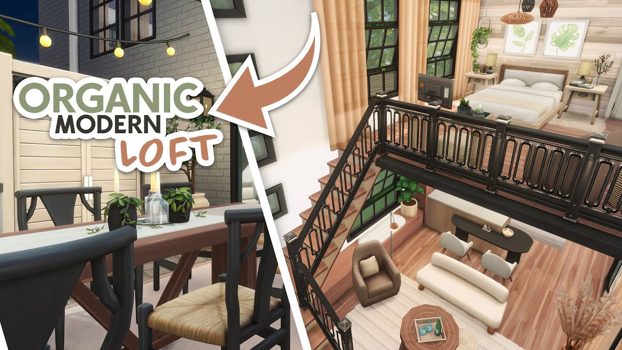 Organic Modern Loft // The Sims 4 Speed Build - YouTube