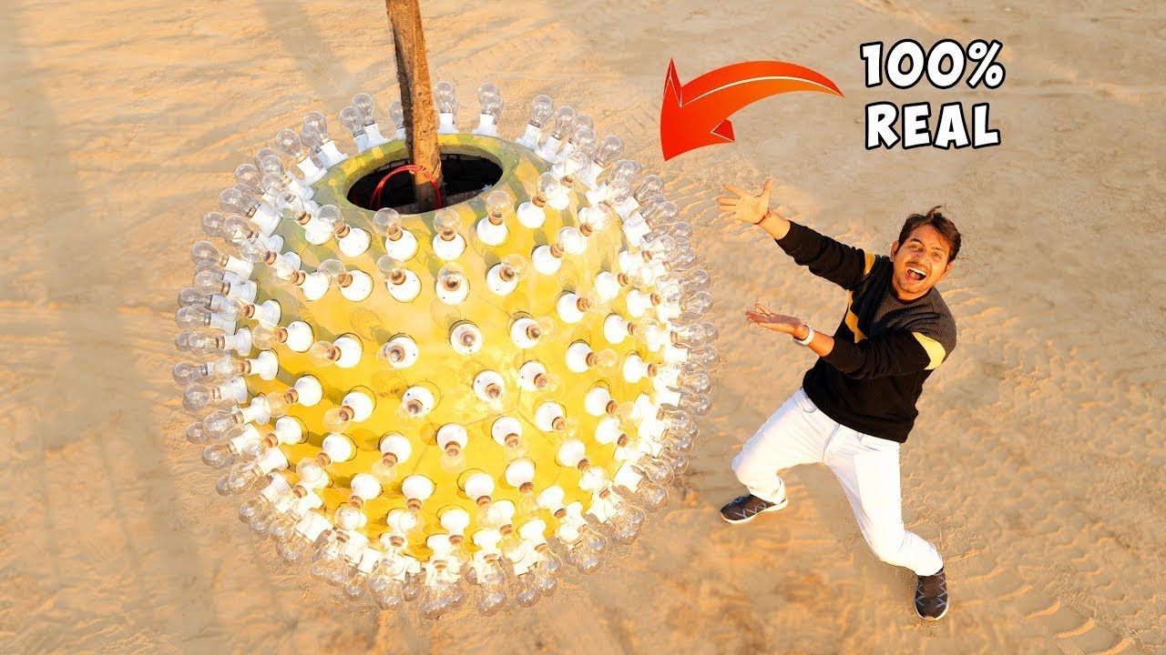 We Made World's Biggest Light Bulb - Artificial Sun At Home - YouTube