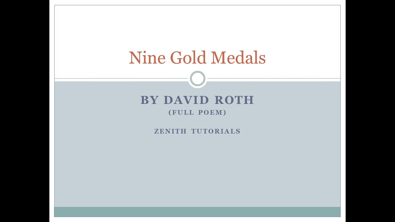 Nine Gold Medals.- David Roth - YouTube