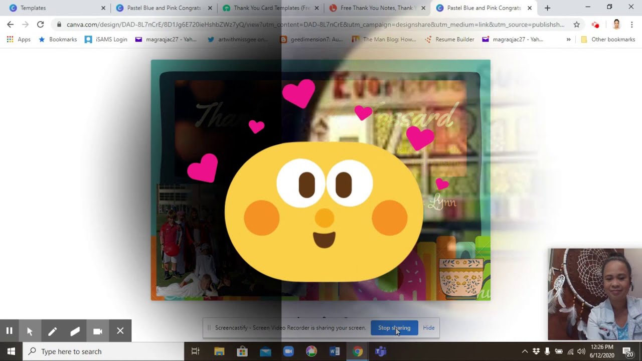How to Make a Virtual greeting (Thank You) card - YouTube