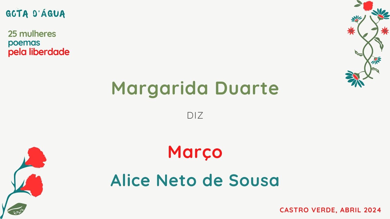 Margarida Duarte diz Alice Neto de Sousa - YouTube