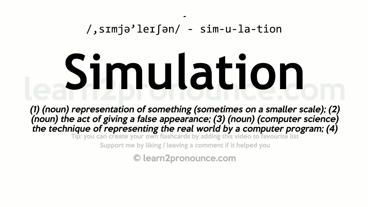 Simulation pronunciation and definition - YouTube