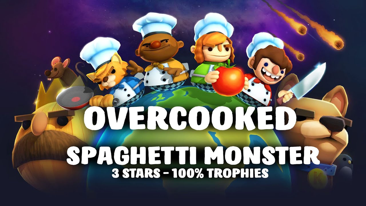Overcooked - Spaghetti Monster - 3 stars - 100% ps trophies - YouTube