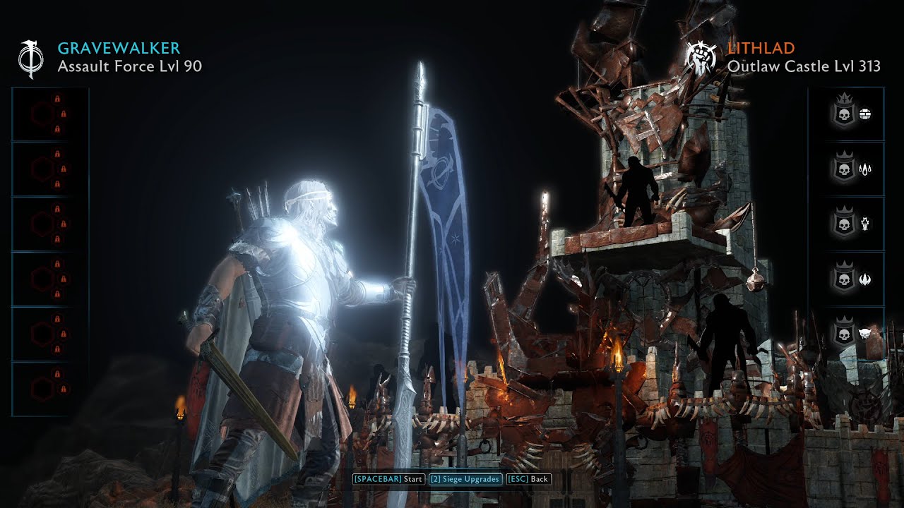 Attacking Fort ( 313 lvl ) With No Army - Shadow of War #shadowofwar # ...