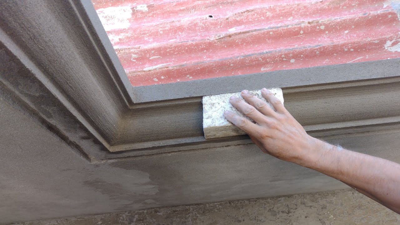cómo enlucir molduras de cemento / finishing cement molding - YouTube