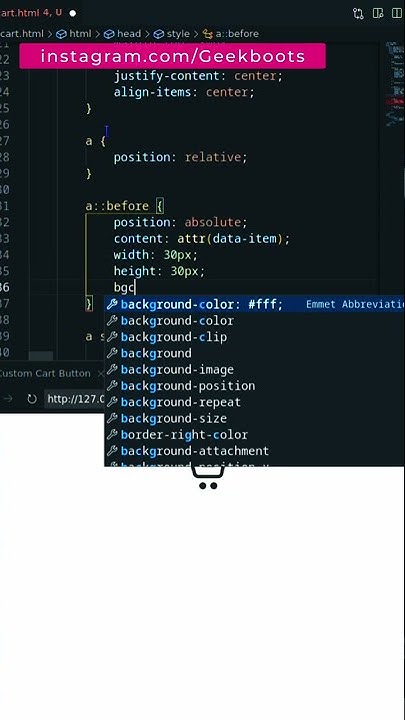 How to create Custom Cart Button using SVG and HTML CSS | Geekboots - YouTube