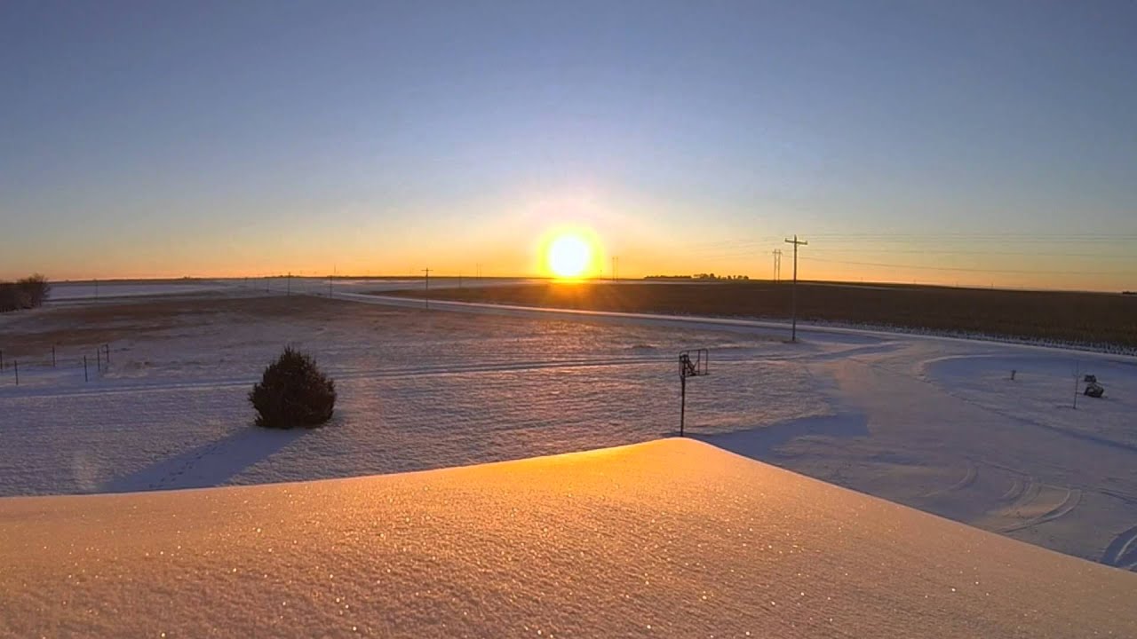 Snowy Nebraska Sunrise Timelapse - GoPro - YouTube
