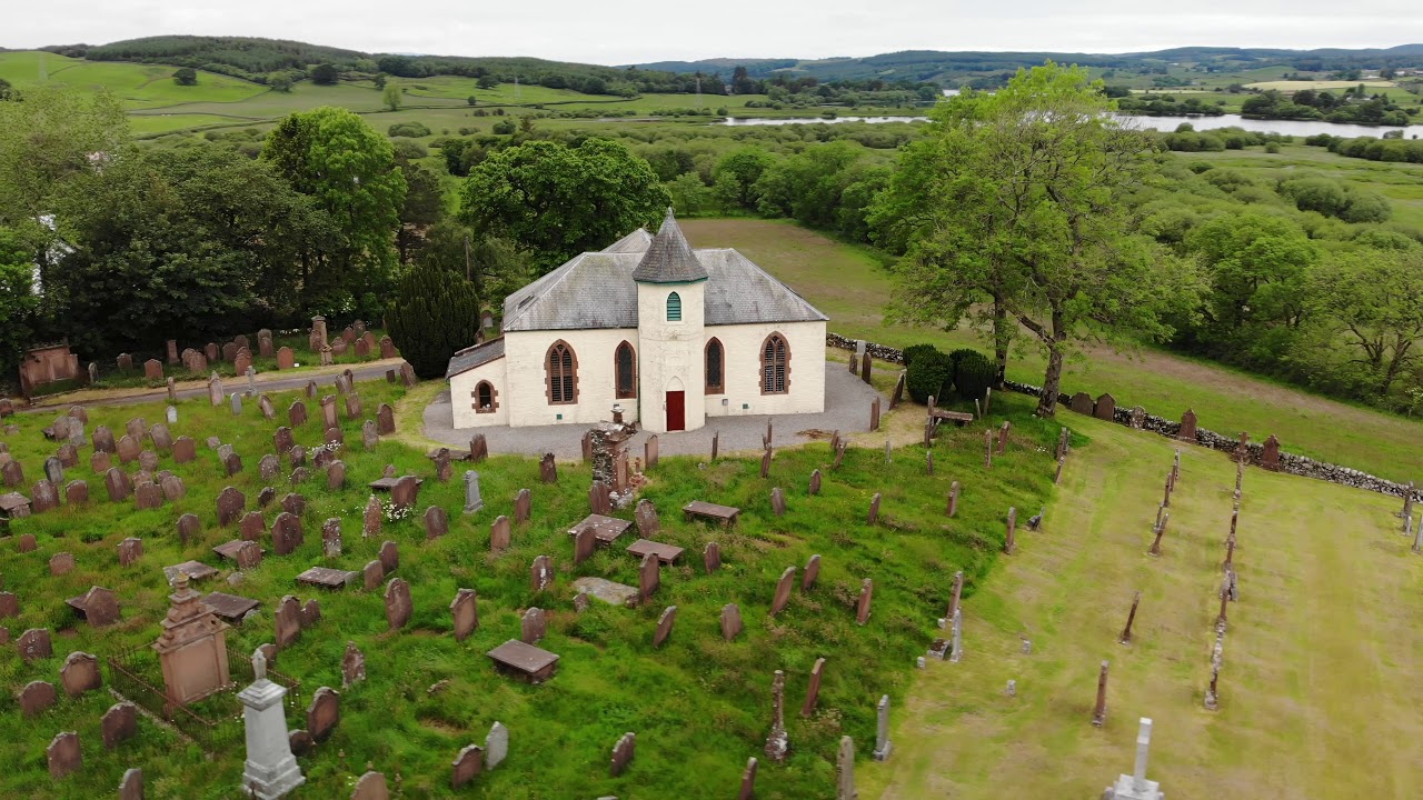 Aerial view of Balmaghie Kirk - YouTube