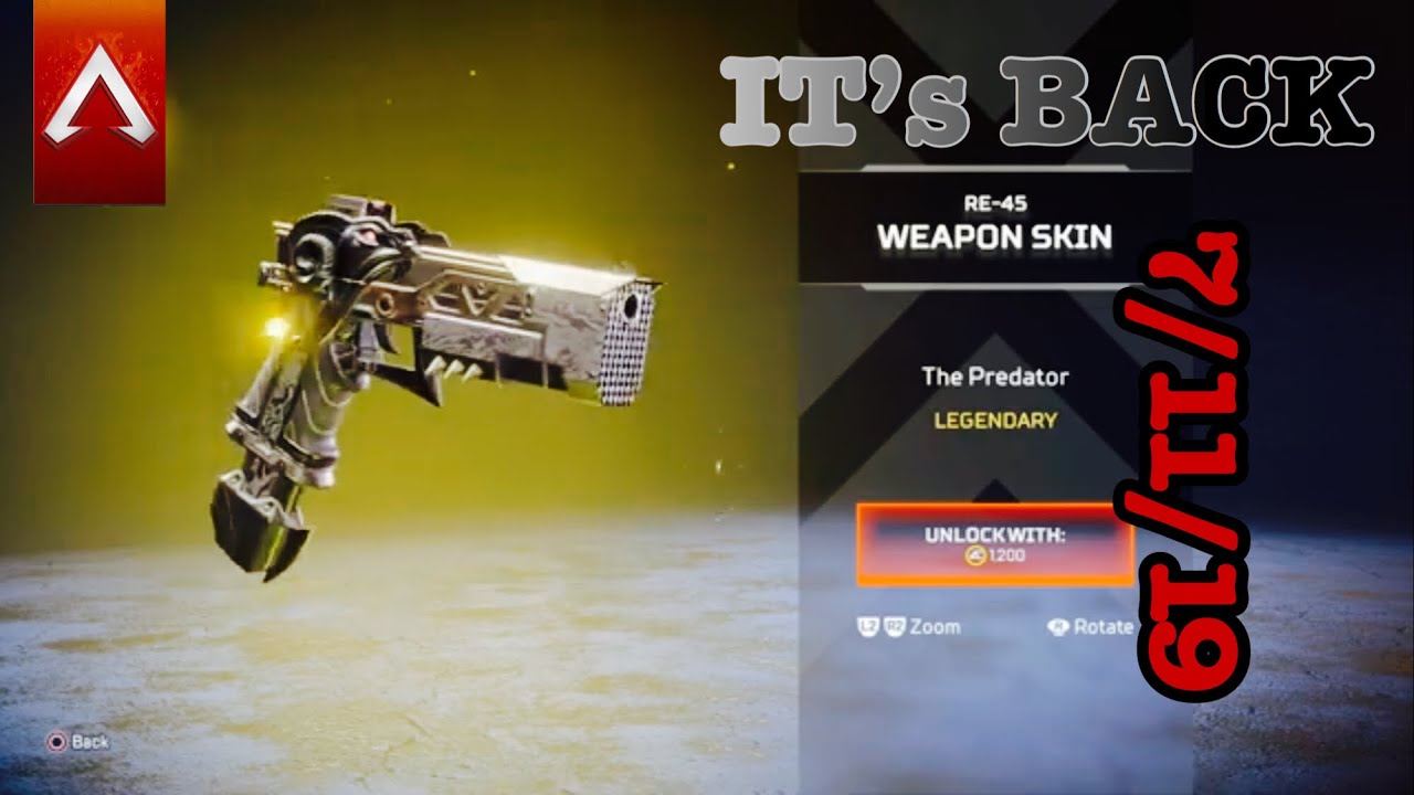 *IT's BACK* "The Predator" RE-45 Legendary Skin - YouTube