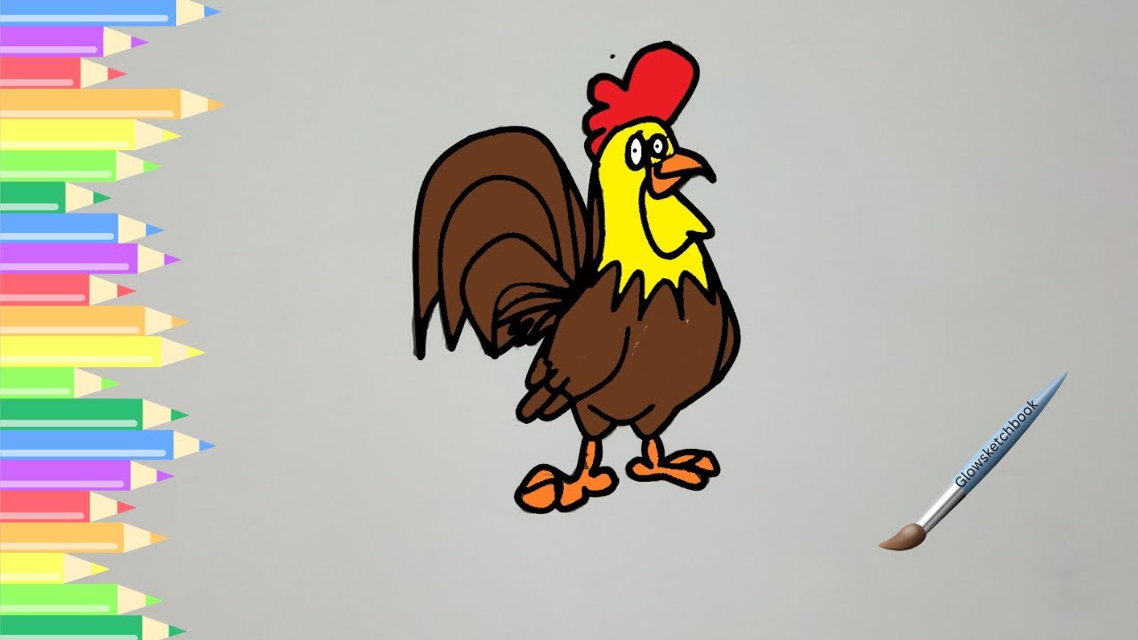 How to draw Rooster |how to draw rooster step by step |Rooster drawing ...